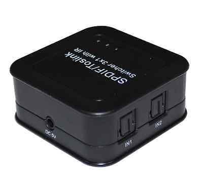 3-Port SPDIF TOSLINK Digital Optical Audio Selector Switch Box 3x1 + Remote