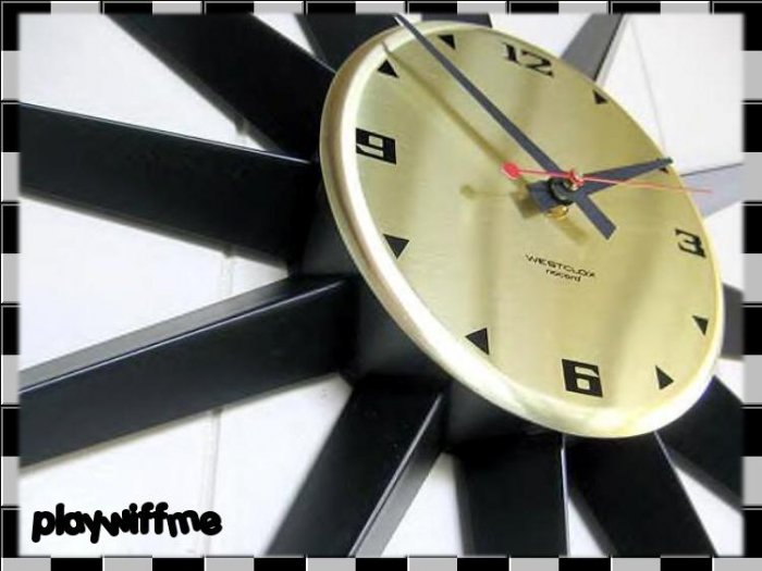 Vintage Westclox Starburst Atomic Eames Era Wall Clock