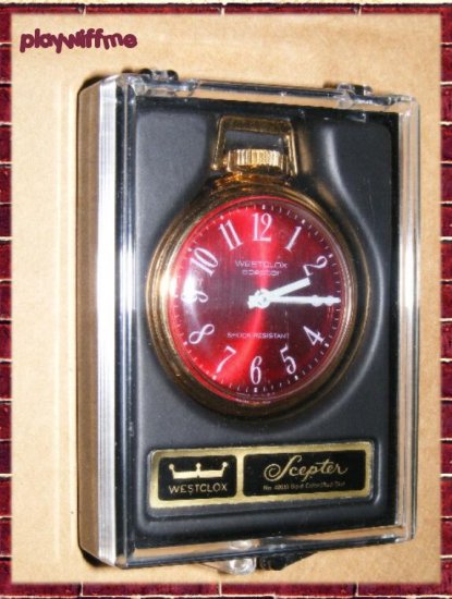 Westclox Scepter Pocket Watch - Red Dial - New