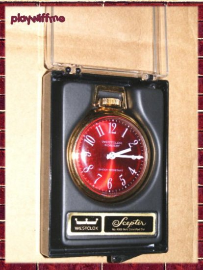 Westclox Scepter Pocket Watch - Red Dial - New
