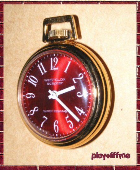 Westclox Scepter Pocket Watch - Red Dial - New
