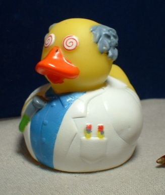 Mad Scientist with Pencils Rubber Ducky