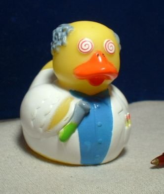 Mad Scientist with Pencils Rubber Ducky