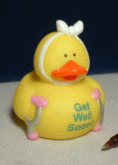 Get Well Rubber Ducky - with Crutches