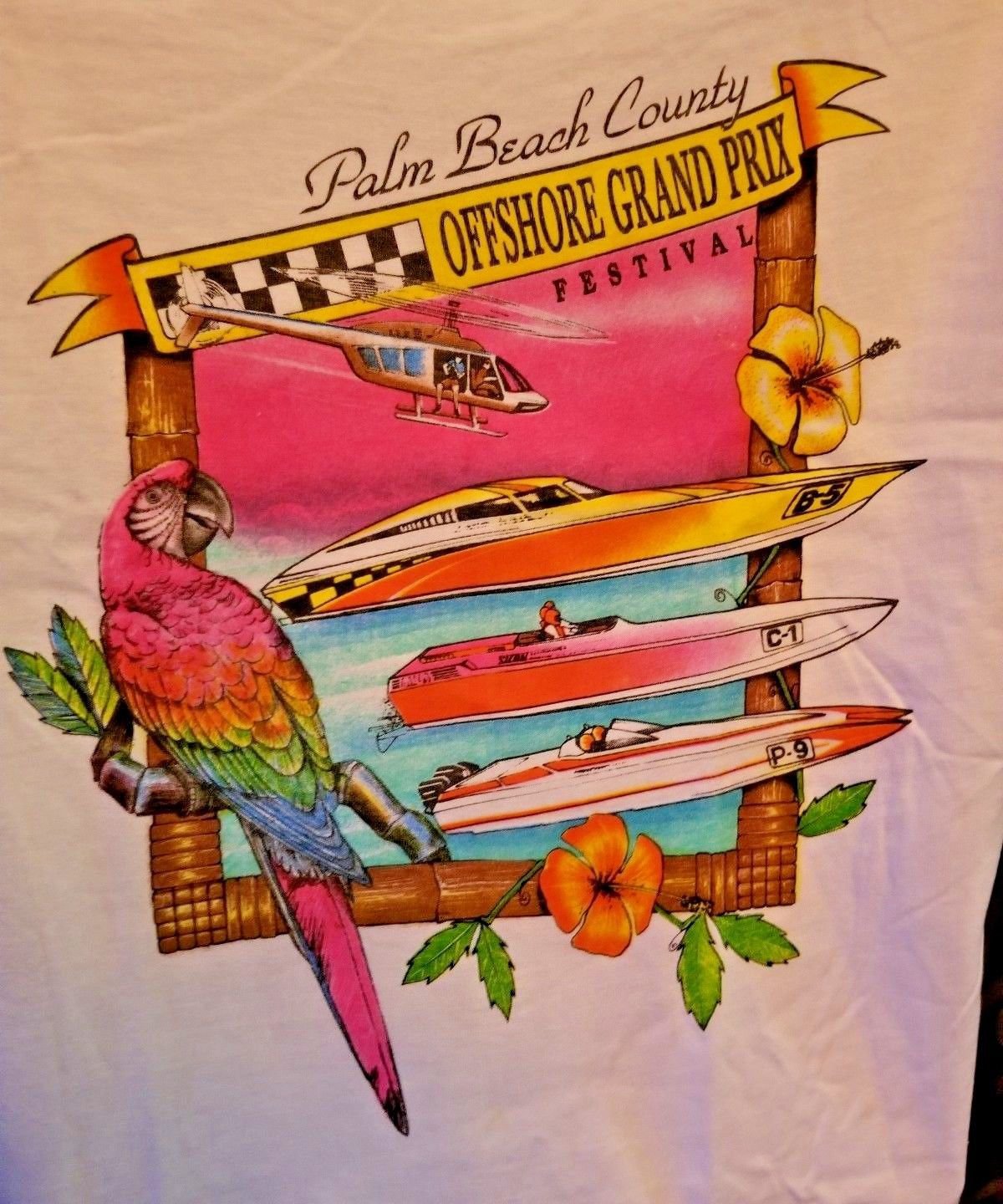 Palm Beach Grand Prix Offshore Powerboat Racing T-Shirt Large