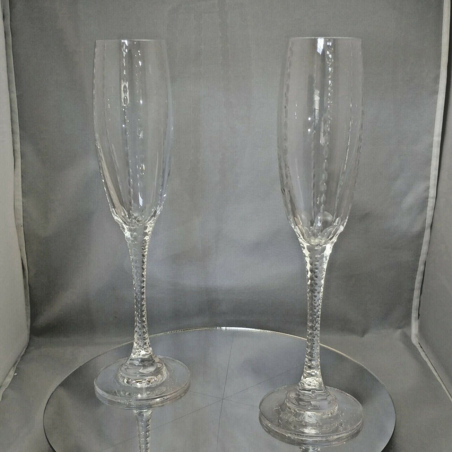 Faberge Atelier Crystal Champagne Glasses Set of 2