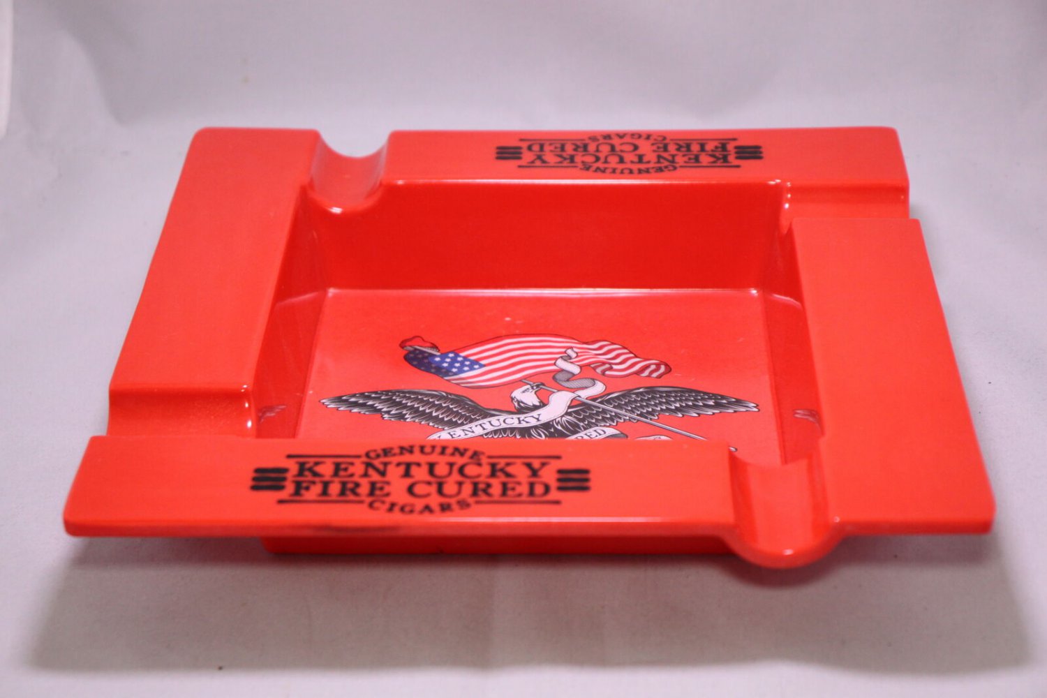 Genuine Kentucky Fire Red Square 4-Finger Ashtray