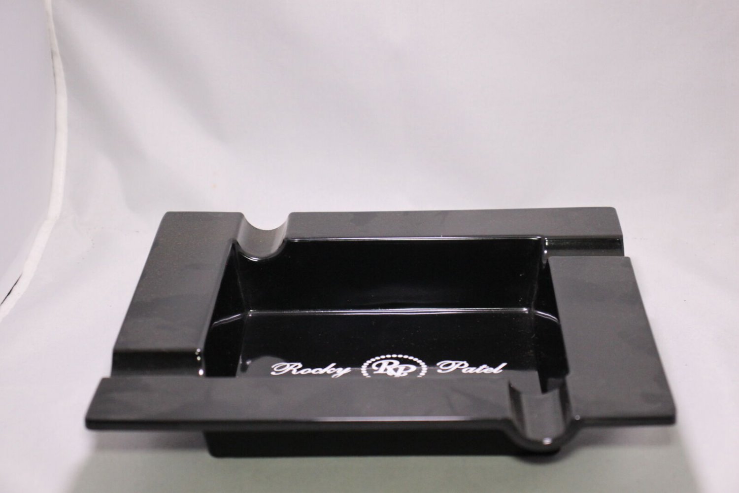 Rocky Patel Premium Cigars Black Square 4-Finger Ashtray