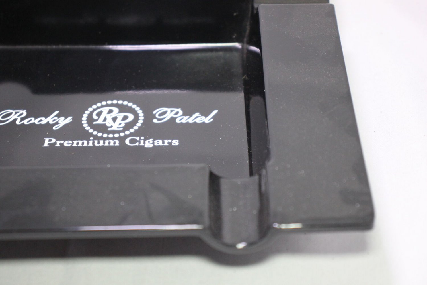 Rocky Patel Premium Cigars Black Square 4-Finger Ashtray