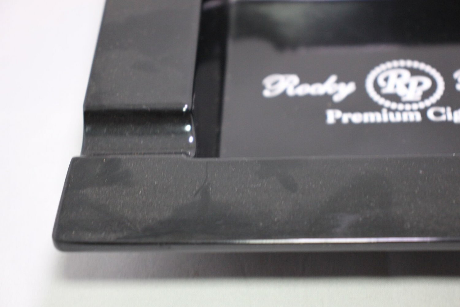 Rocky Patel Premium Cigars Black Square 4-Finger Ashtray