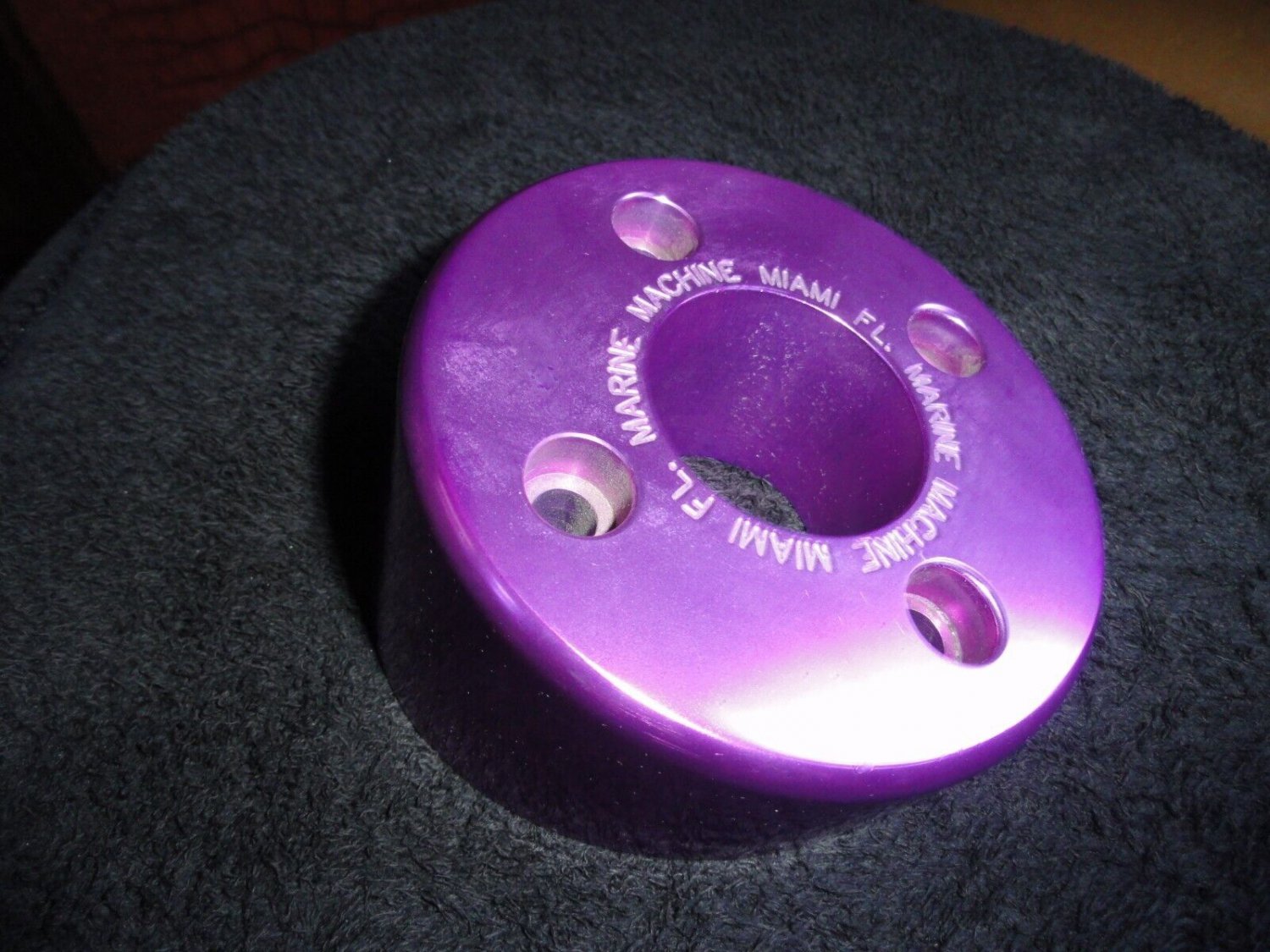 Marine Machine Angled Dash Mount Spacer Purple Anodized 5" diameter