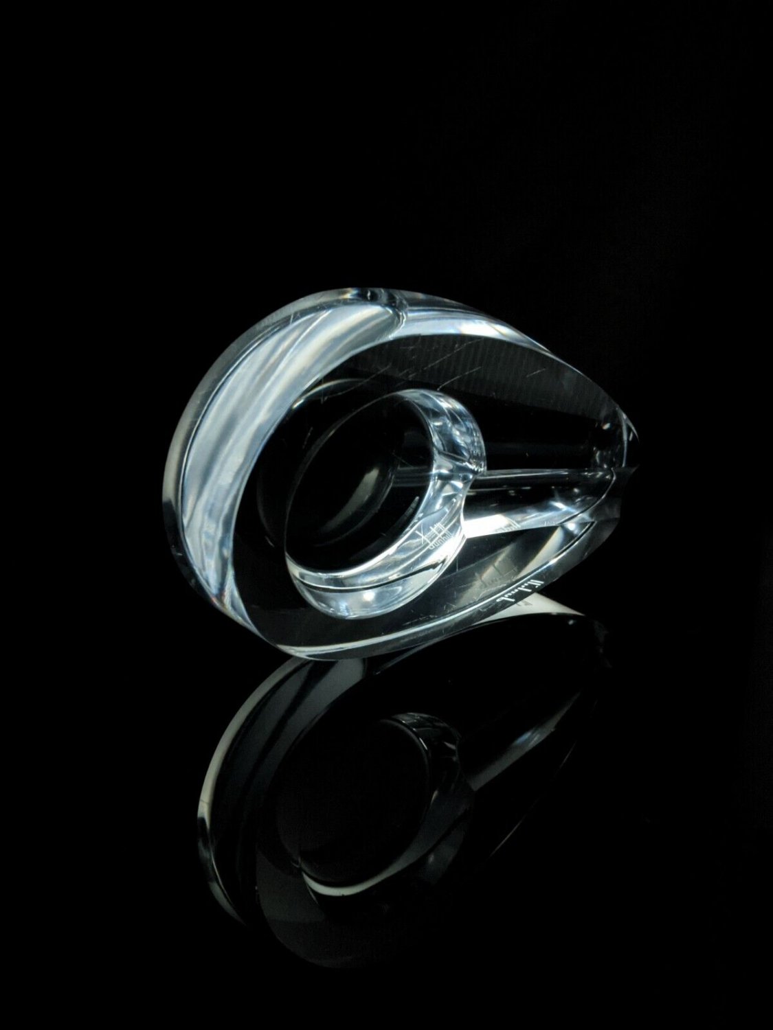 Alfred Dunhill Crystal Cigar Ashtray. 6.75" L x 4.25" W x 1.75" H