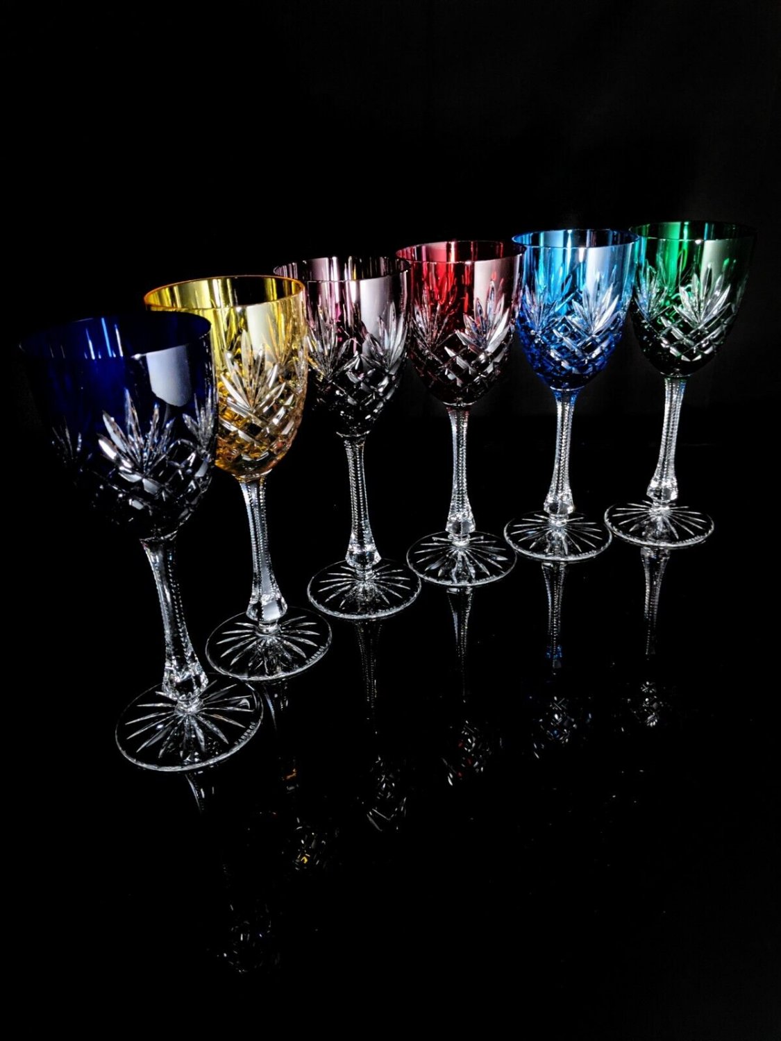 Faberge Odessa Crystal Colored Goblet Glasses without presentation case ...