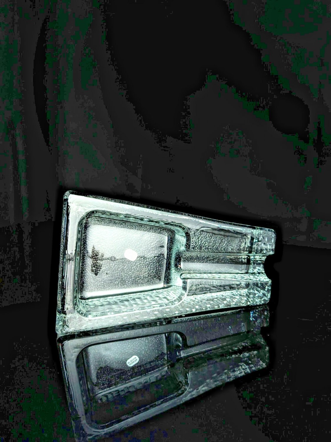 Heavy Glass Single Cigar Ashtray