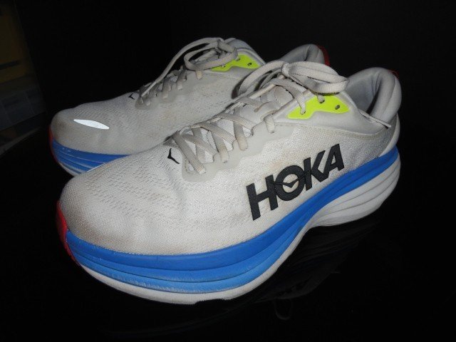 Hoka One Bondi 8 White & Blue Men's SIze 12.5 D