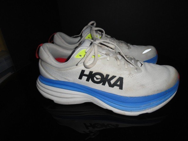 Hoka One Bondi 8 White & Blue Men's SIze 12.5 D