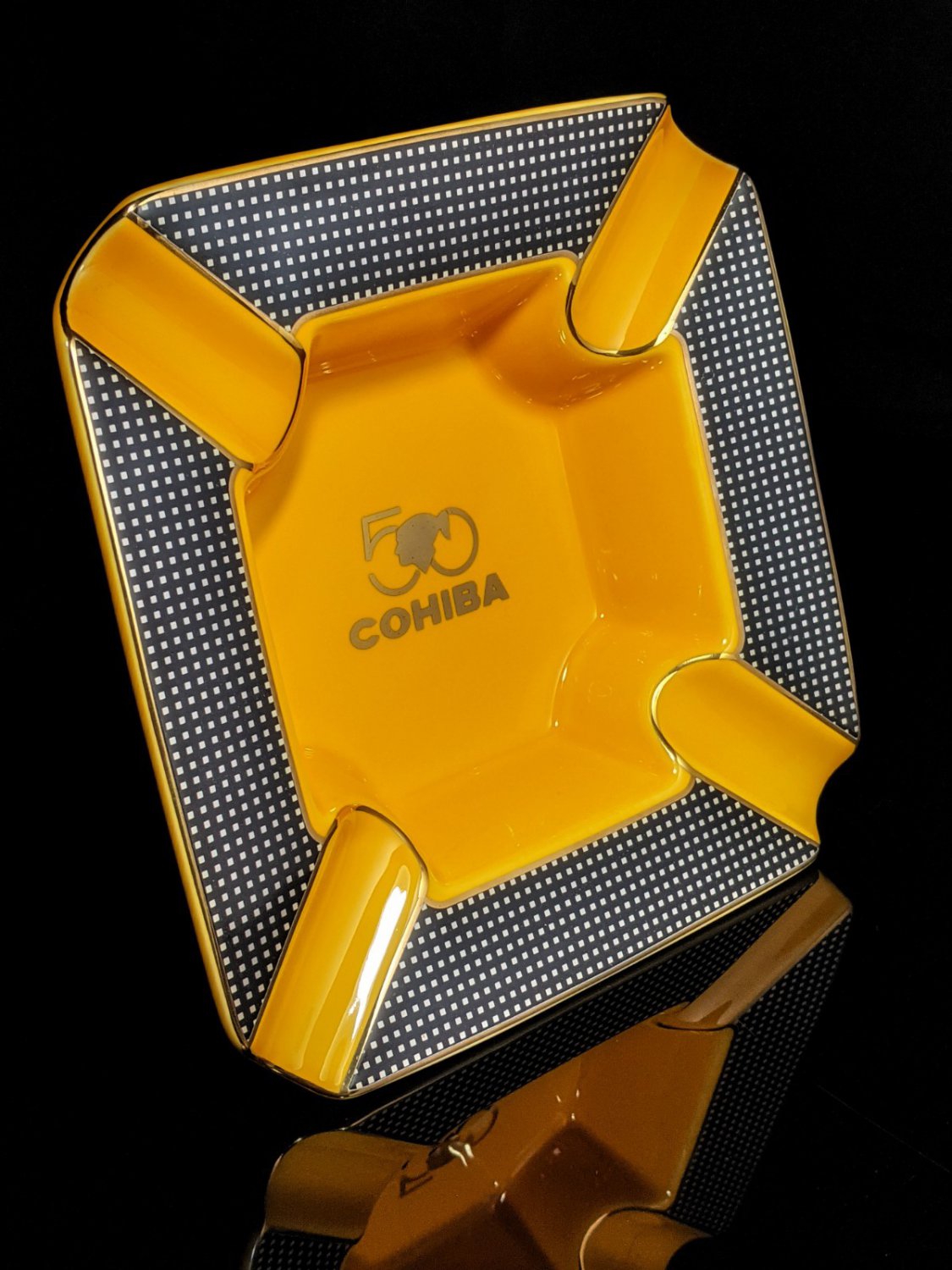 50th Anniversary Ceramic Cigar Ashtray Measures 8" Square NIB
