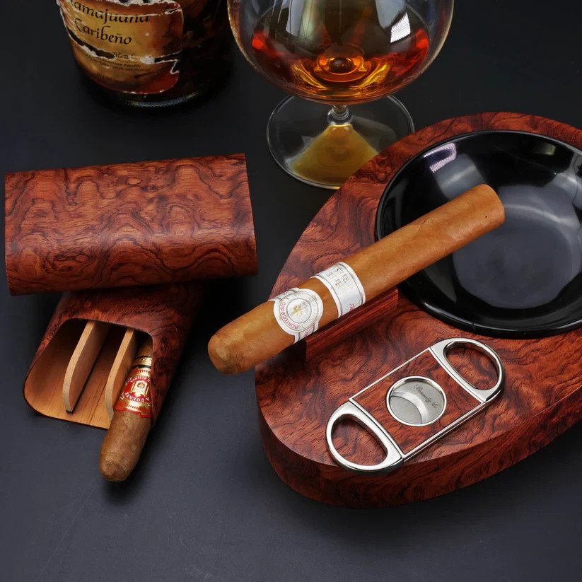 Brizard and Co Bubinga Cigar Case Holder and Cutter NIB