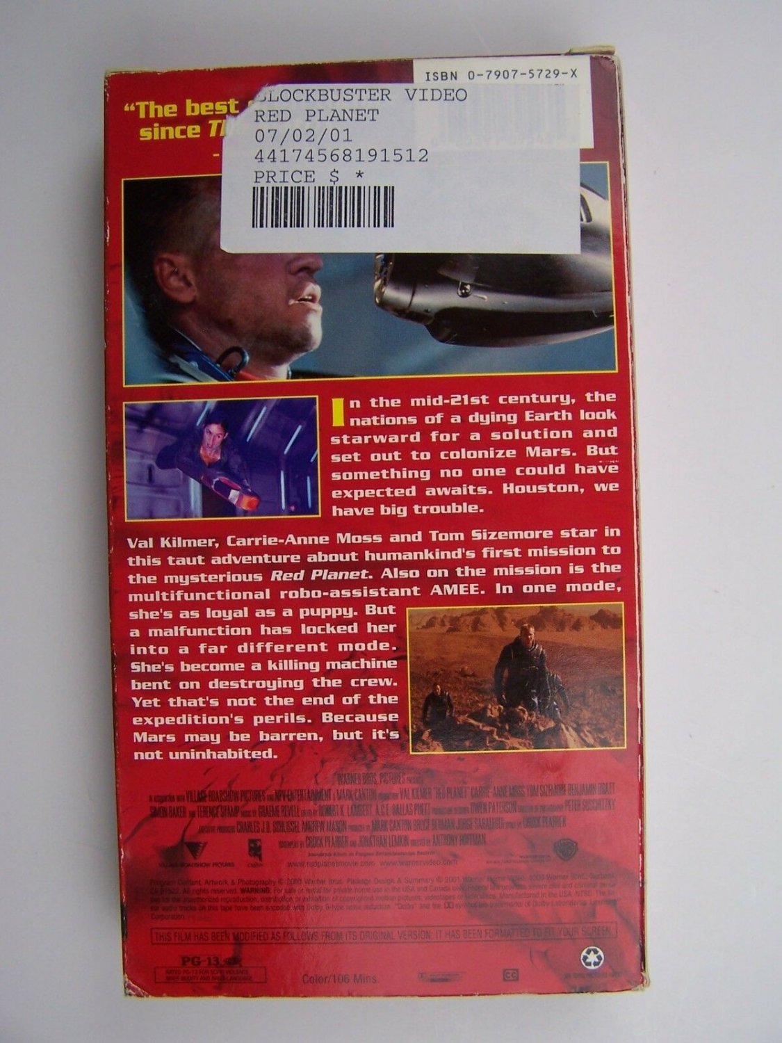 Red Planet VHS Video Tape Val Kilmer Carrie-Anne Moss