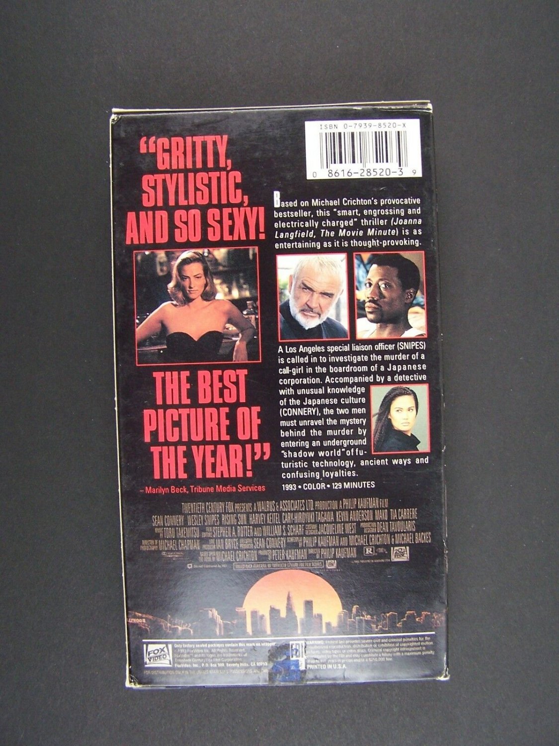 Rising Sun VHS Sean Connery, Wesley Snipes