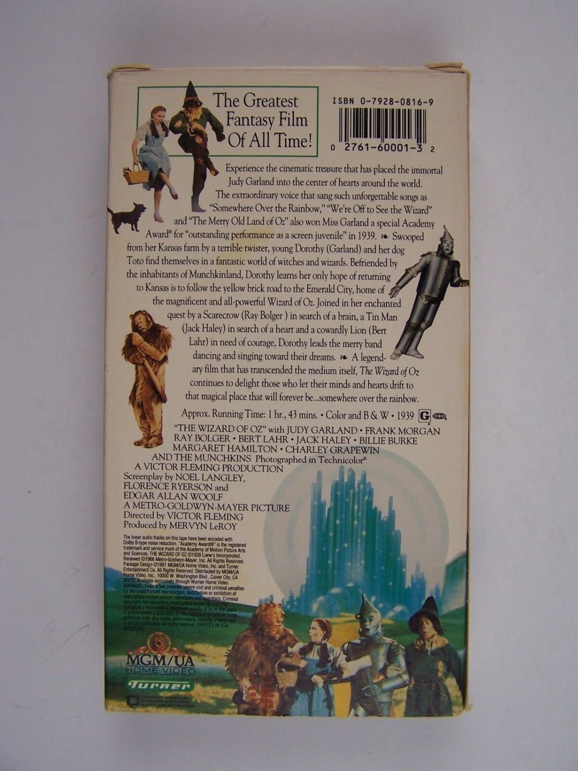The Wizard of Oz VHS Judy Garland, Frank Morgan, Ray Bolger