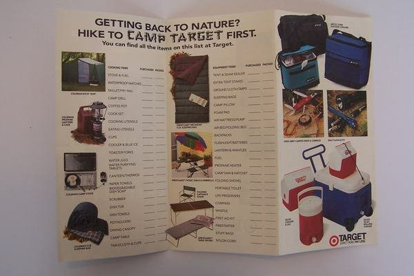 Camp Target Wilderness Checklist Brochure Vintage