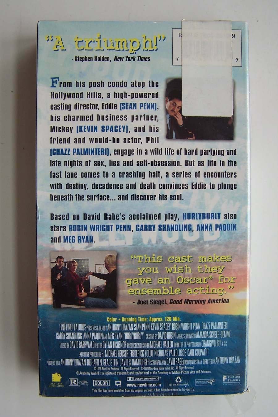 Hurlyburly VHS Video Tape 1998