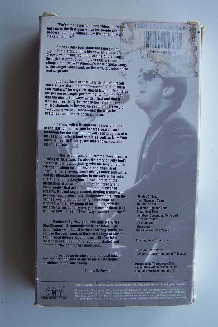 Billy Joel Shades of Grey VHS Tape 1993