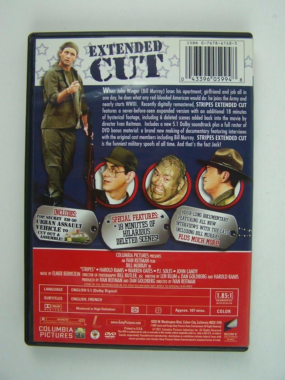 Stripes - Extended Cut DVD Bill Murray, Harold Ramis, John Candy