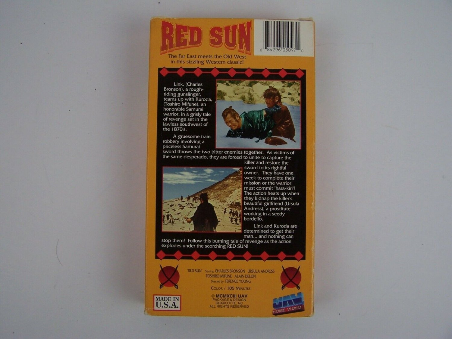 Red Sun VHS Video Tape Charles Bronson, Toshirô Mifune, Ursula Andress