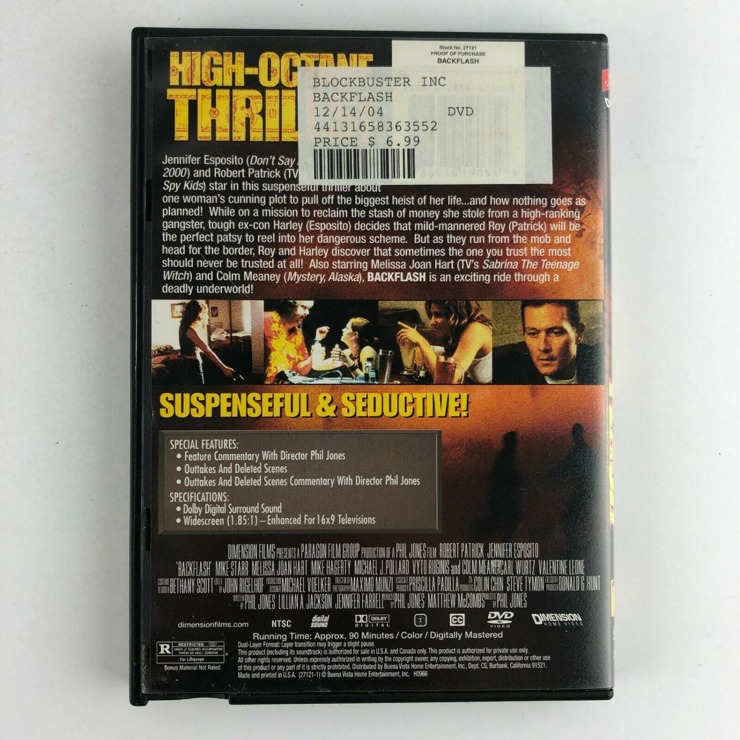 Backflash DVD Robert Patrick, Jennifer Esposito