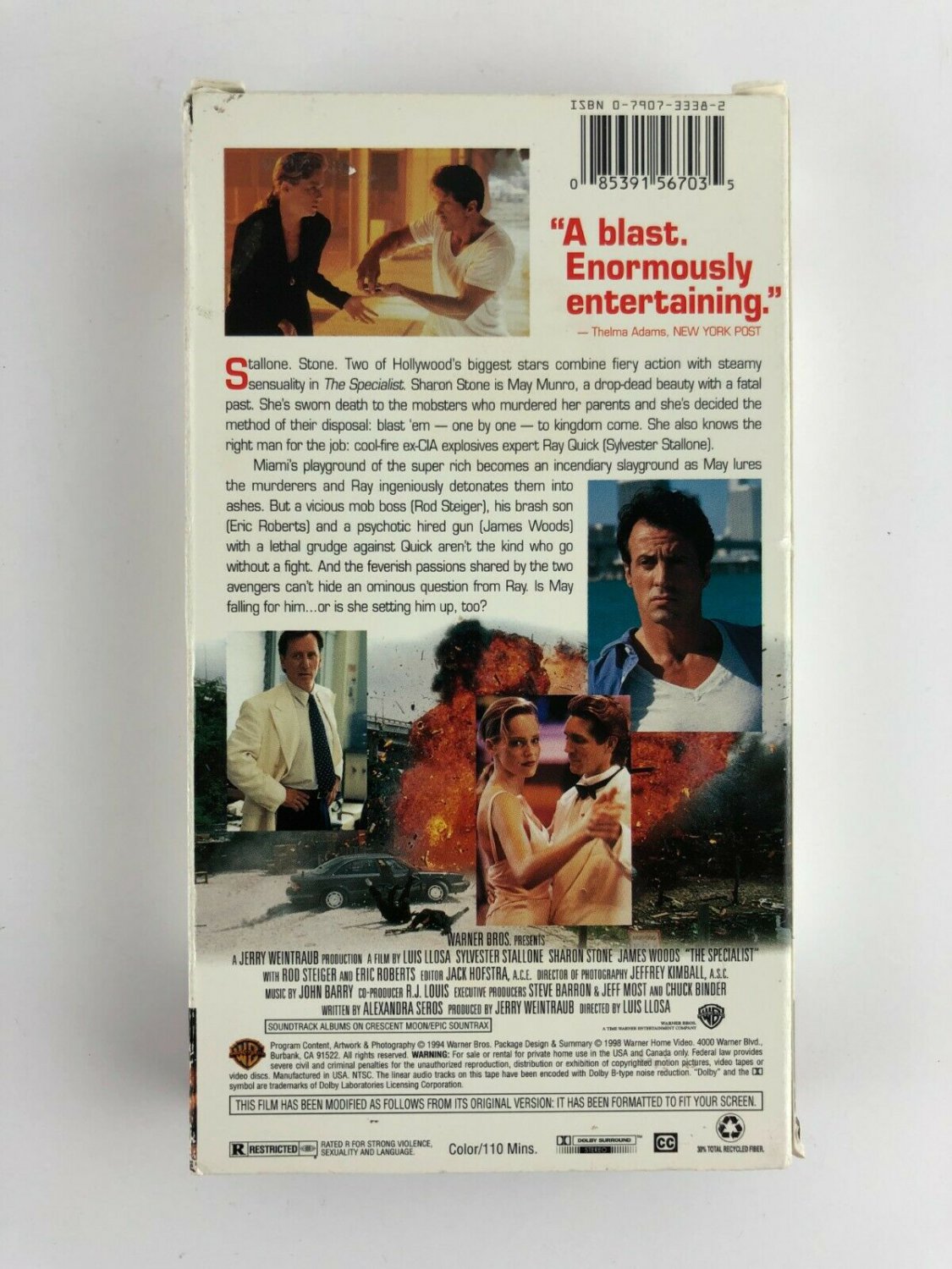 The Specialist VHS Sylvester Stallone, Sharon Stone, James Woods