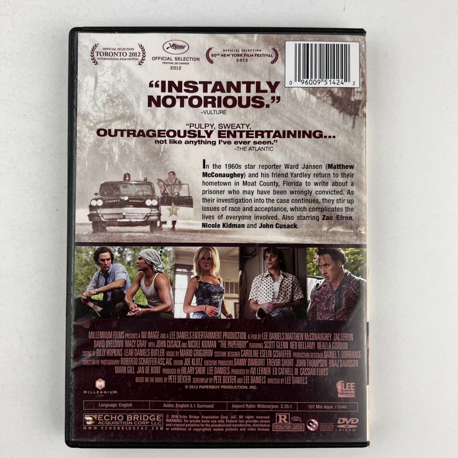 The Paperboy DVD Zac Efron Matthew McConaughey Nicole Kidman Jon Cusack ...