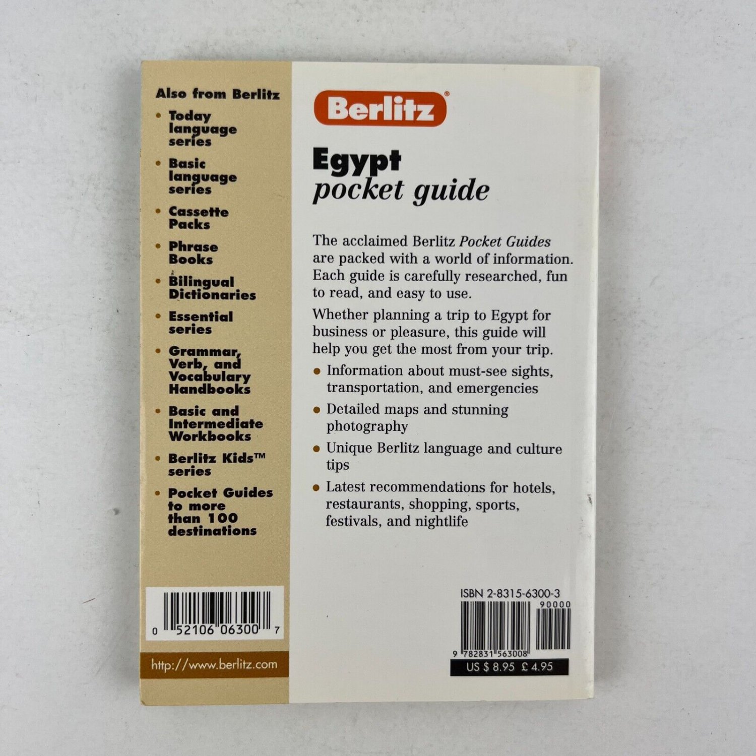 Berlitz Egypt Pocket Guide Booklet