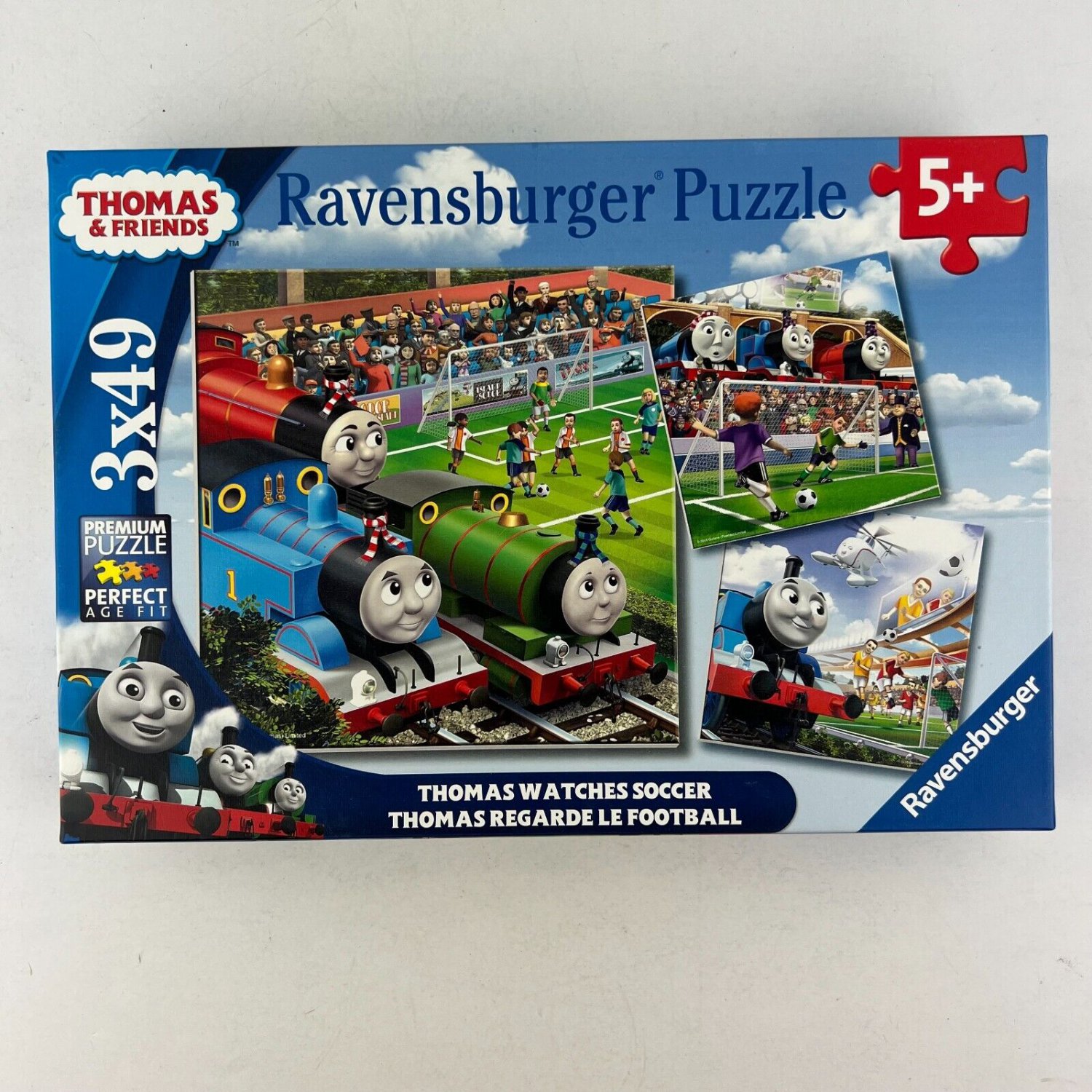 Ravensburger Thomas The Train Watches Soccer Puzzle Set (3 x 49 Piece)