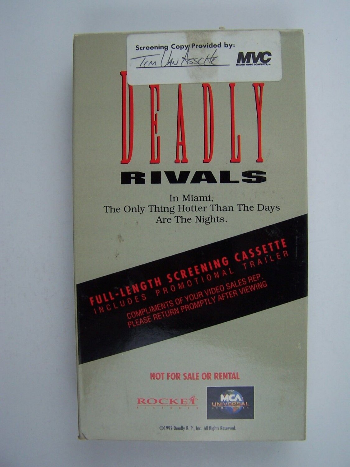 Deadly Rivals VHS Promo Screener Erotic Thriller Andrew Steven Margaux ...