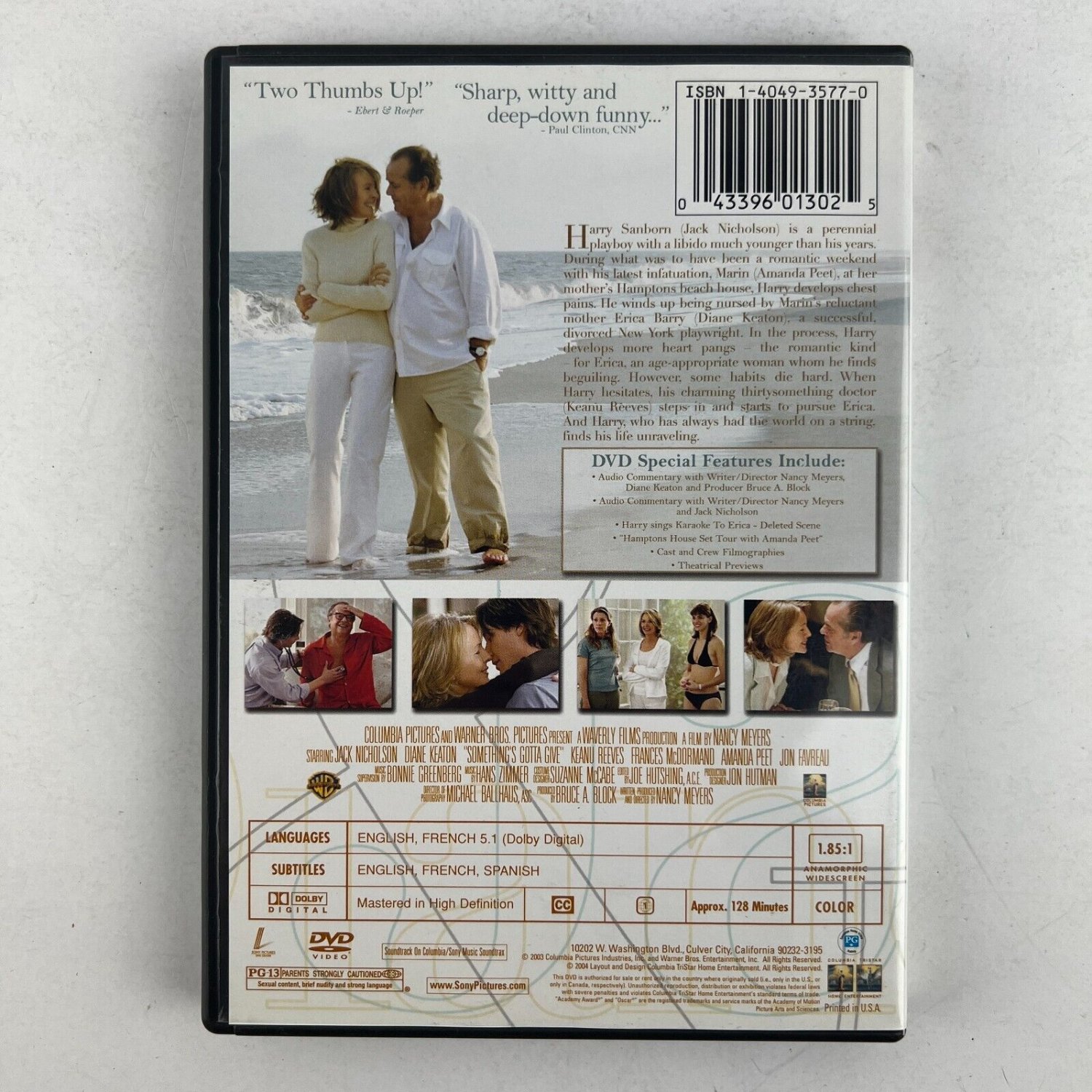 Something's Gotta Give DVD Jack Nicholson, Diane Keaton