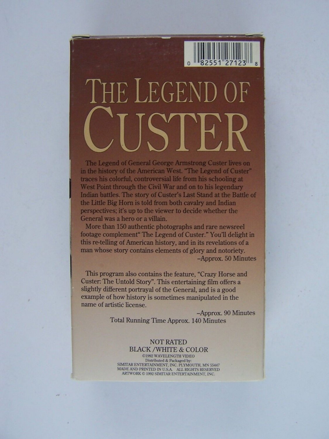 The Legend of Custer VHS Video Tape