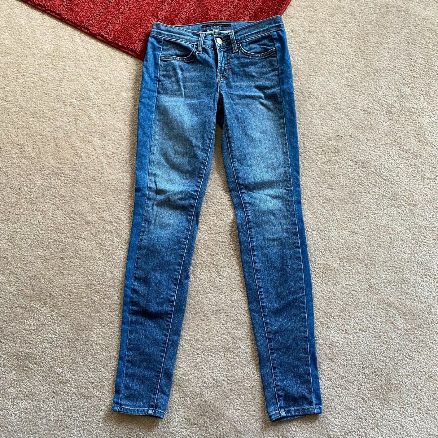 J Brand Womens 24 The Cass Bliss Skinny Jeans Contrast Color Side Strip ...