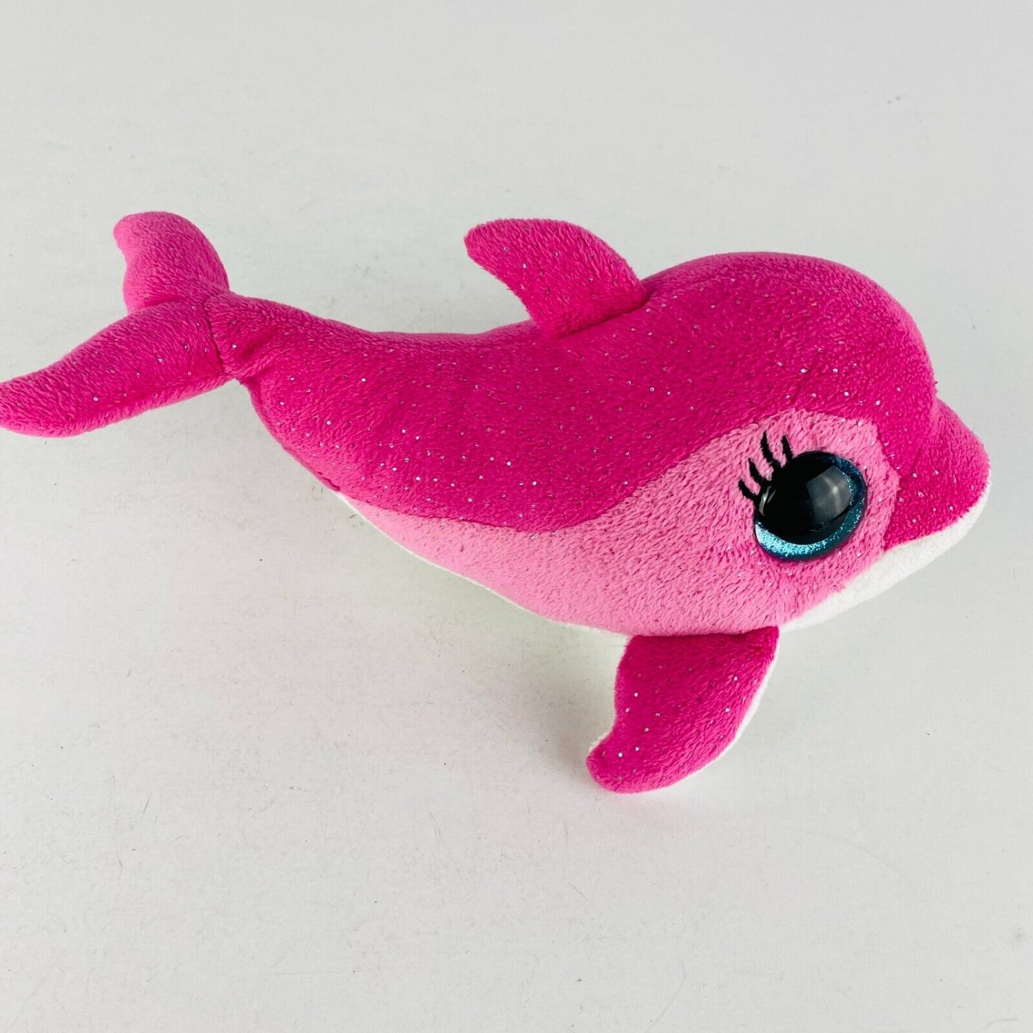 Ty Beanie Boos Surf Two Tone Pink Dolphin Glitter Accents Blue Eyes ...
