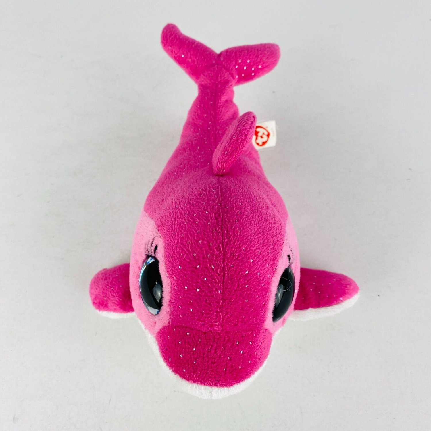 Ty Beanie Boos Surf Two Tone Pink Dolphin Glitter Accents Blue Eyes ...