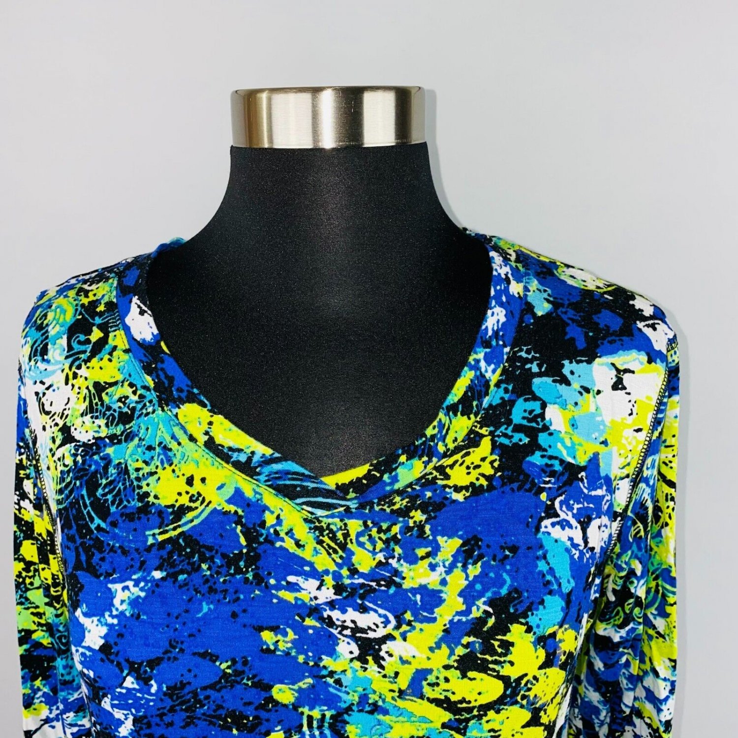 Multiples Clothing Brand Womens Small S Purple Green Bohemian Tunic Top