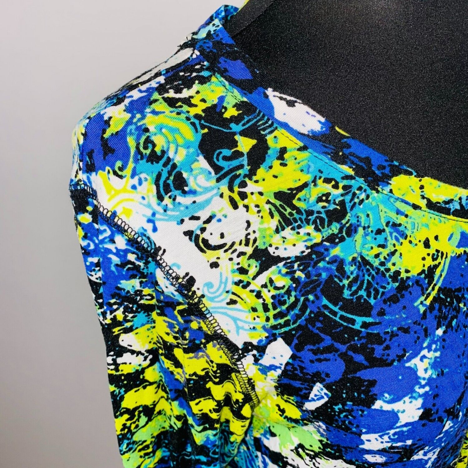 Multiples Clothing Brand Womens Small S Purple Green Bohemian Tunic Top