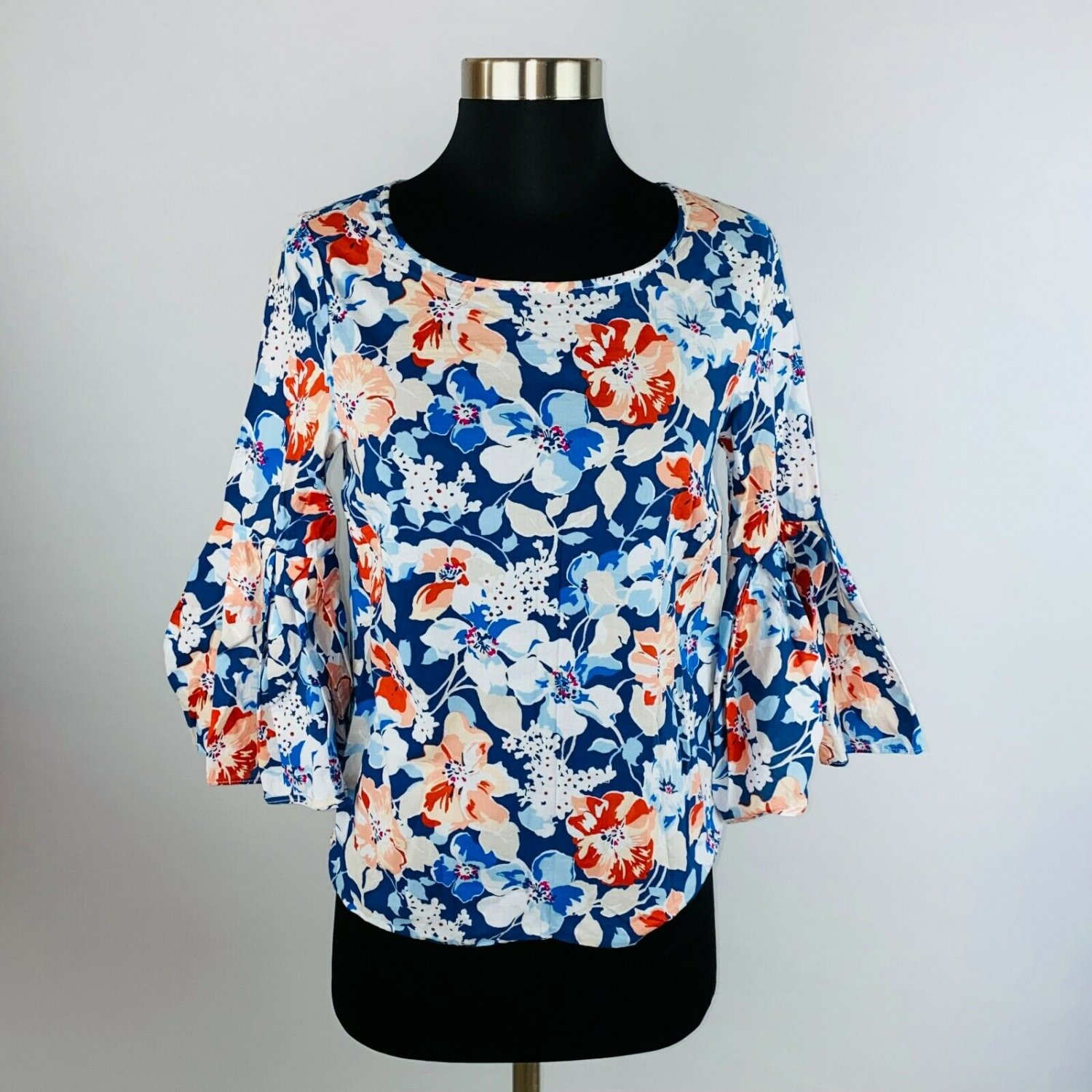 Jane & Delancey Womens XS Colorful Summer Floral Print Top Bell Flare ...