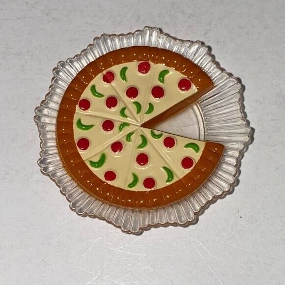Barbie Pretend Play Food Pizza or Pie on Clear Dish Kids Accessory ...