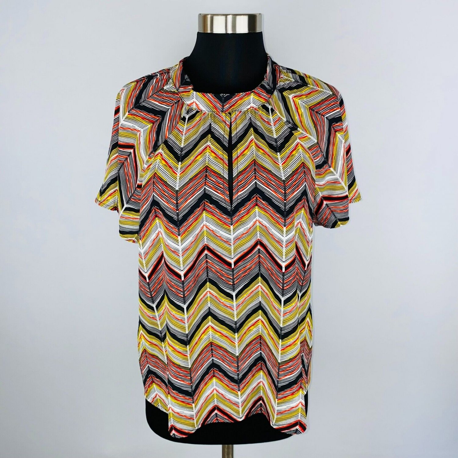 Peyton Jenson Womens Medium M Polyester Colorful Bohemian Chevron Print Top