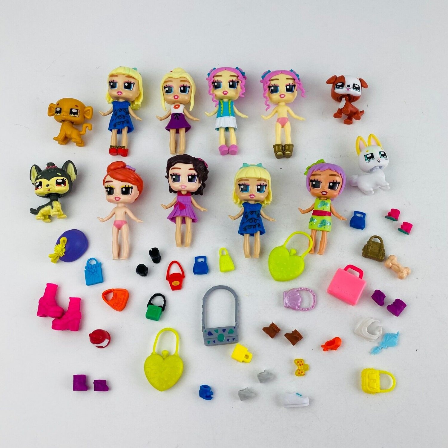 Boxy Girls Small Dolls Animal Pets Accessory Lot of Girls Pretend Play ...