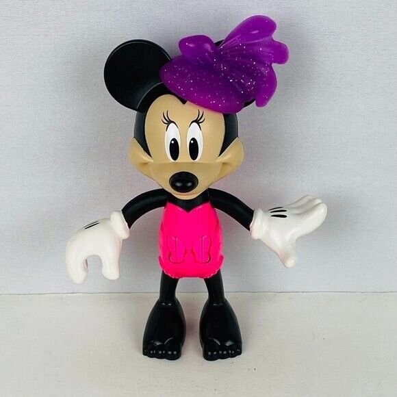 Minnie Mouse Figure Movable Arms Figure & Accessories Lot Purses Hats Misc