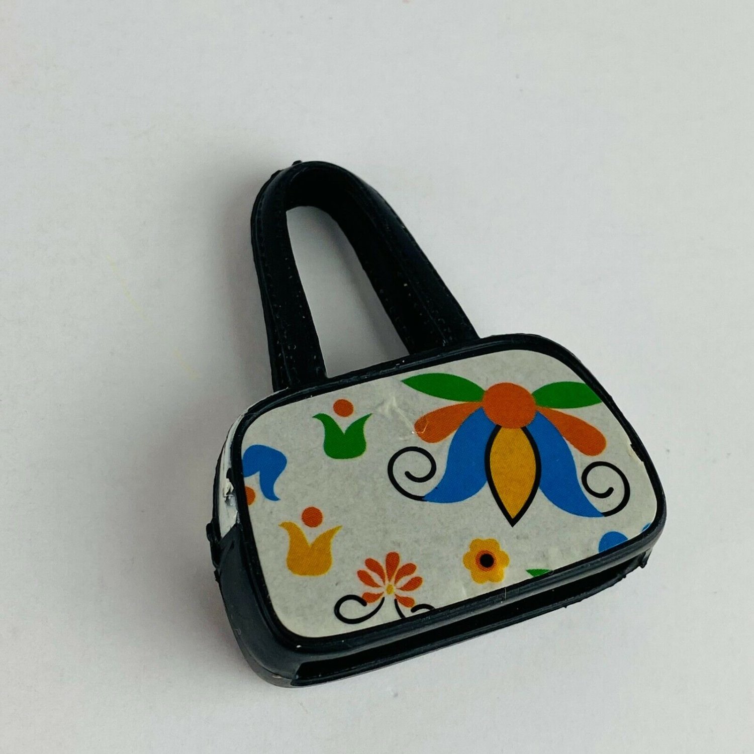 Vintage Barbie Doll Double Handled Colorful Rubber Pretend Play Purse