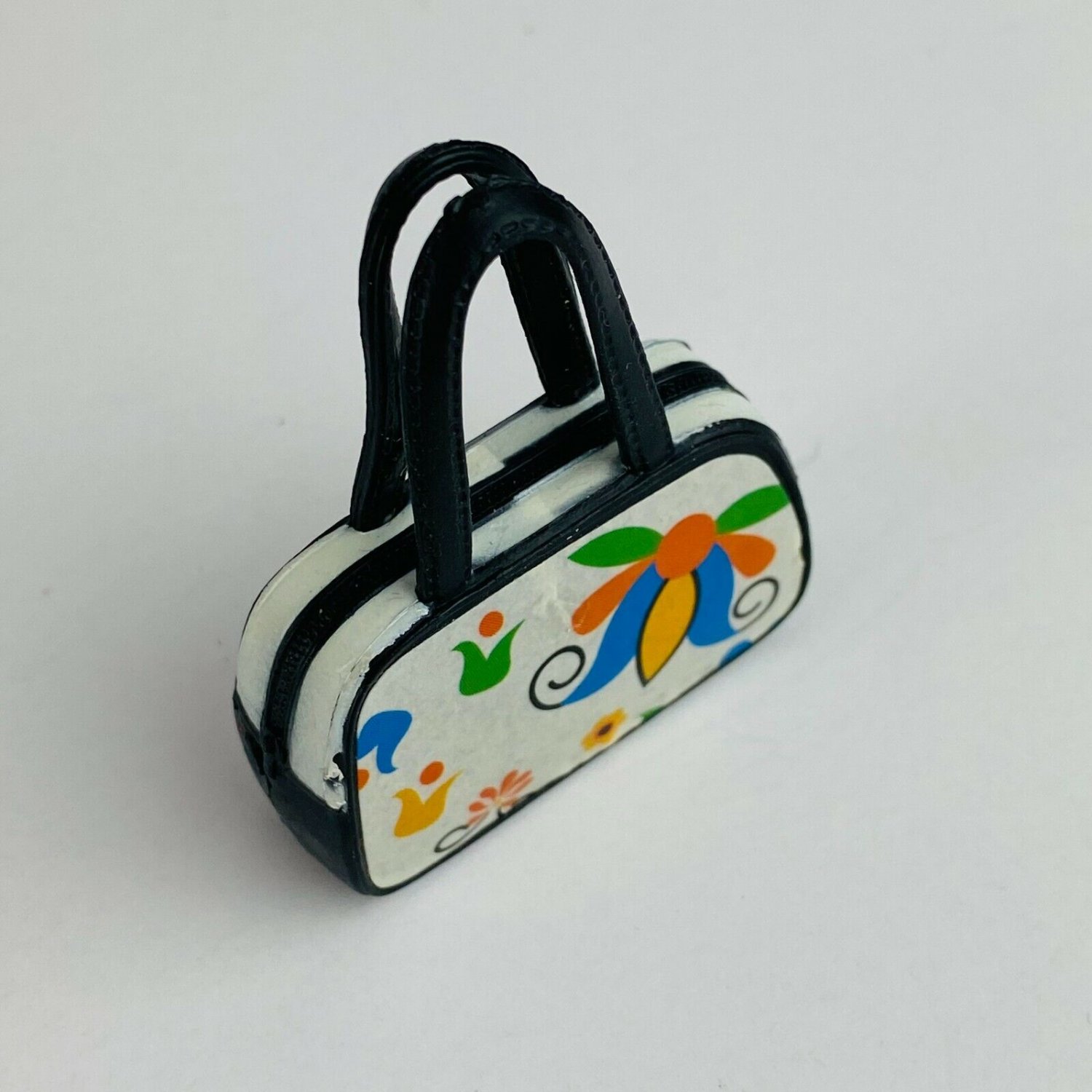 Vintage Barbie Doll Double Handled Colorful Rubber Pretend Play Purse